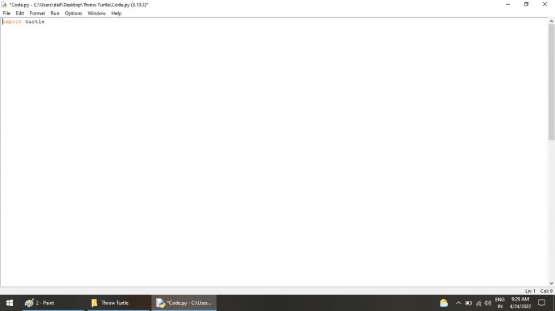Python Program To Basic New Throw Turtle Using The Python Tkinter Kashipara