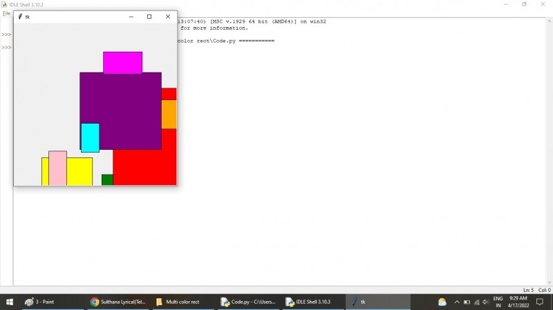 Python Program To Basic New Multi Color Rect Using The Python Tkinter Kashipara