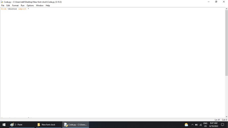 Python Program To Basic New Font Clock Design Using The Python Tkinter Kashipara