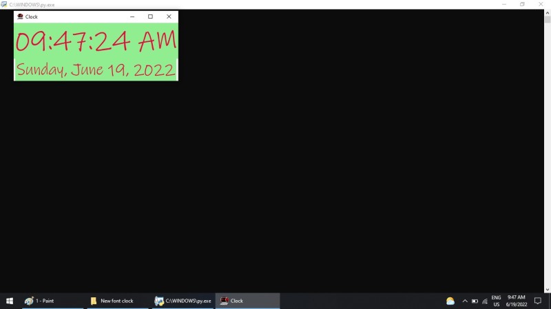 Python Program To Basic New Font Clock Design Using The Python Tkinter Kashipara