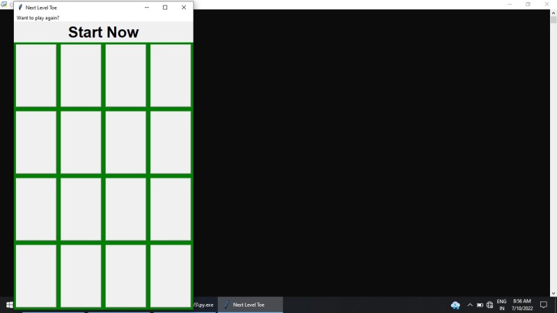 Python Program To Basic New Next Level Toe Design Using The Python Tkinter Kashipara