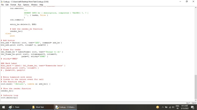 Python Program To Basic New Work Task Design Using The Python Tkinter Kashipara
