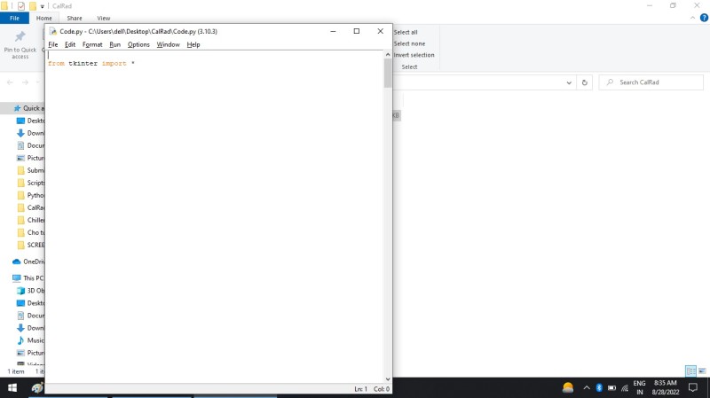 Python Program To Basic New Calrad Design Using The Python Tkinter Kashipara