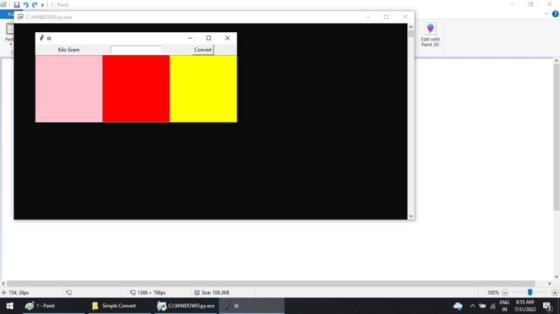 Python Program To Basic New Simple Convert Design Using The Python Tkinter Kashipara