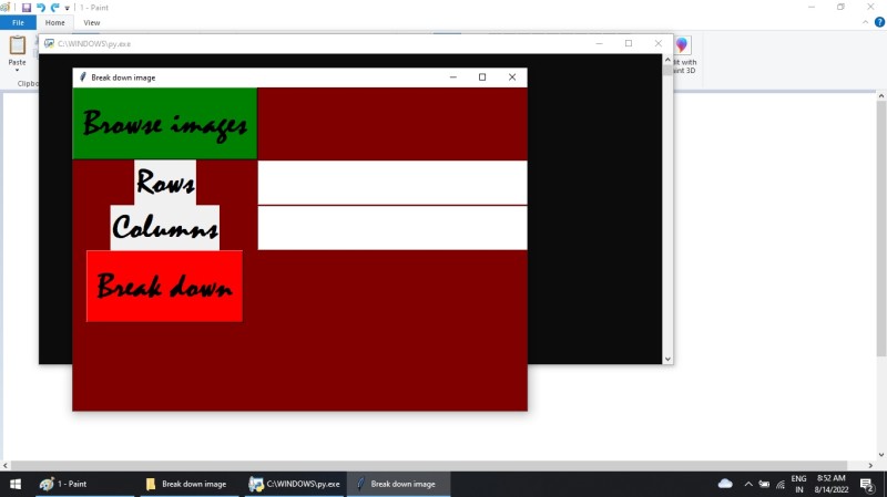 Python Program To Basic New Break Down Image Design Using The Python Tkinter Kashipara