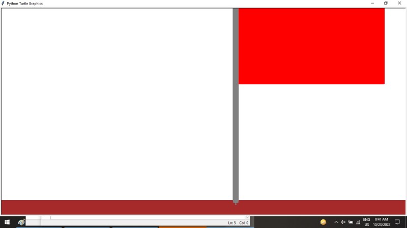 Python Program To Basic New Red Flag Design Using The Python Tkinter Kashipara