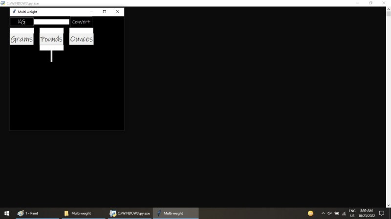 Python Program To Basic New Multi Weight Design Using The Python Tkinter Kashipara