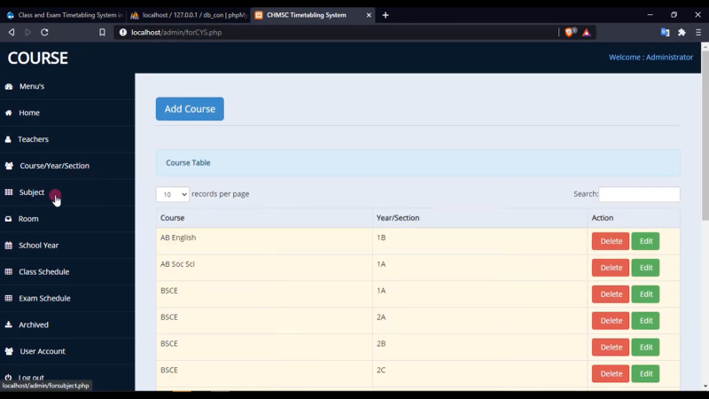 Class And Exam Timetabling System Project In Php With Source Code And Report Download
