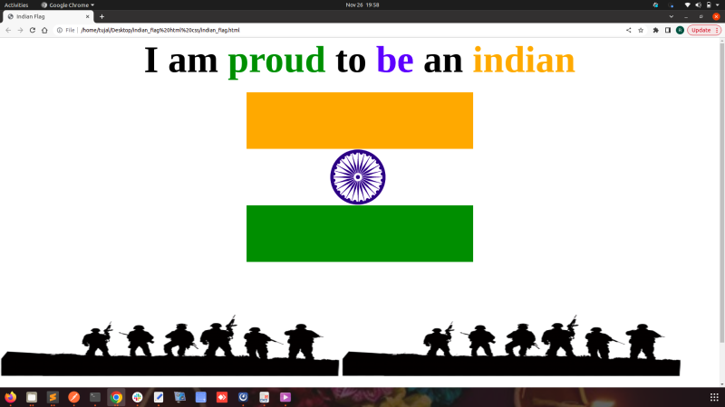 Download Indian Flag Using Html Css Project In Html Css And Js With Source Code And Report