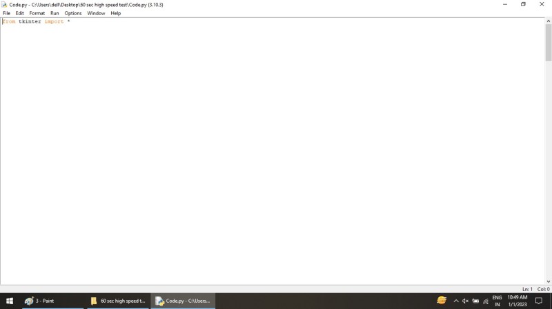 Python Program To Basic New 60 Sec High Speed Test Design Using The Python Tkinter Kashipara