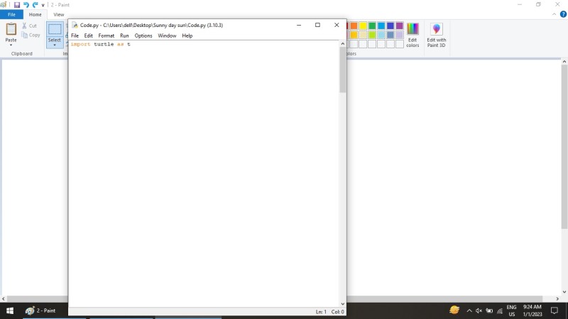 Python program to Basic New Sunny Day Sun Design Using The Python ...