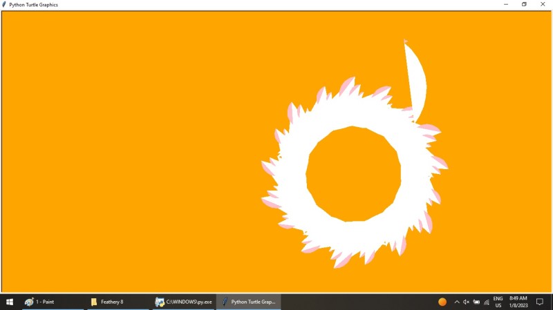 Python Program To Basic New Feathery 8 Design Using The Python Tkinter Kashipara